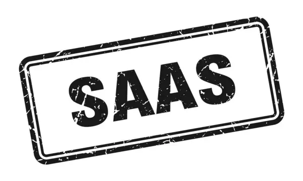 Saas Sticker Saas Rectangular Label Isolated White Background Stock ...