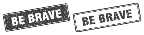 Brave Stamp Brave Rectangular Stamp Isolated White Background Stock ...