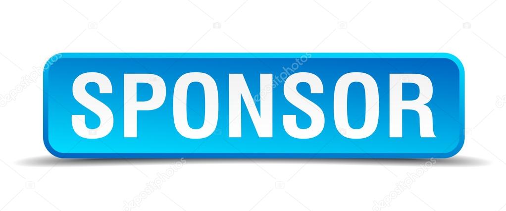 Sponsor blue 3d realistic square isolated button Stock Vector by ...