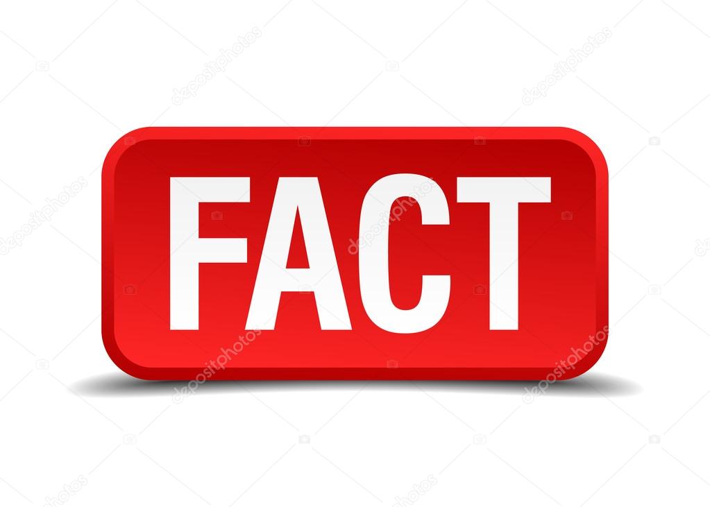 Fact red 3d square button isolated on white background Stock Vector ...
