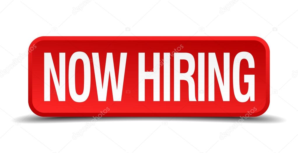 Now hiring red 3d square button isolated on white Stock Vector Image by ...