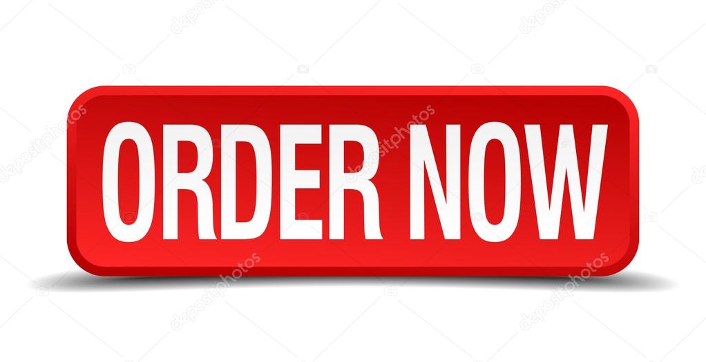 Order now red 3d square button isolated on white Stock Vector Image by ...