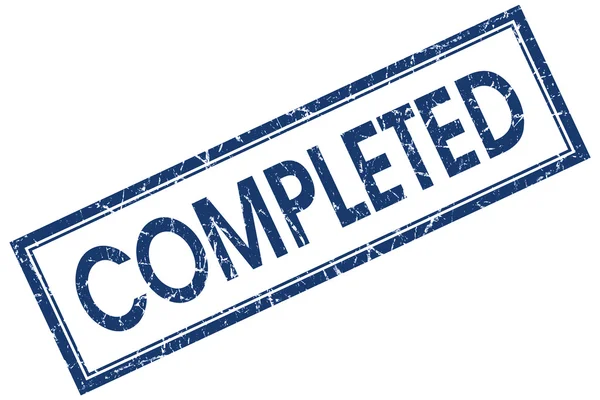 Sello de goma aislado grungy cuadrado rojo completado — Foto de stock ...