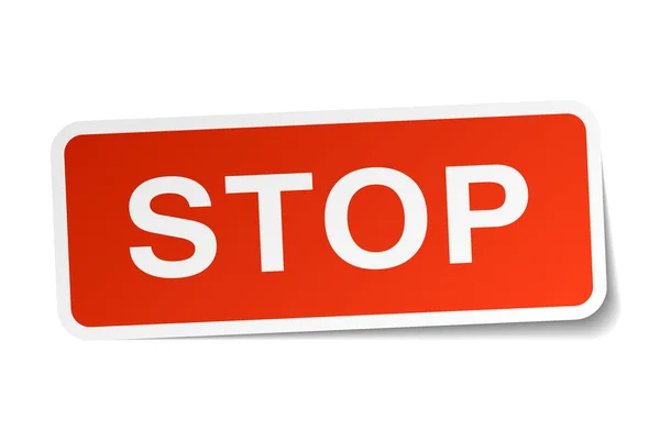 Stop red 3d square button isolated on white Stock Vector Image by ...