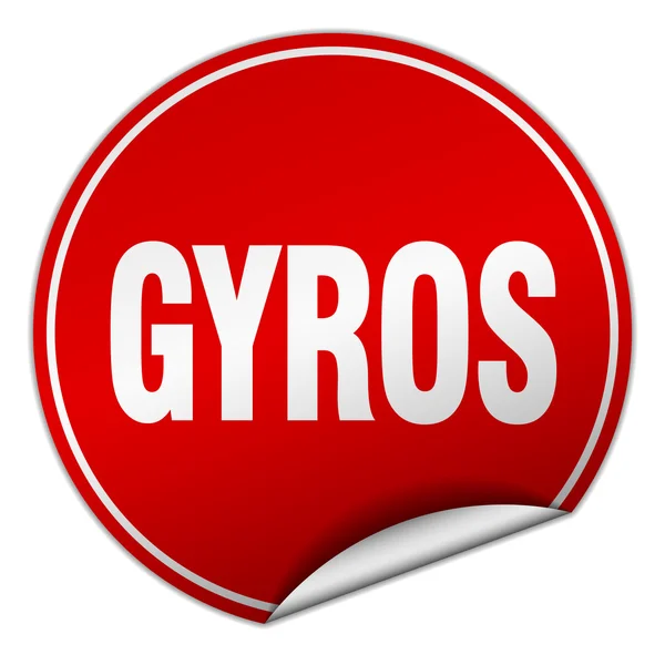 Gyros Sticker Gyros Rectangular Label Isolated White Background Stock ...