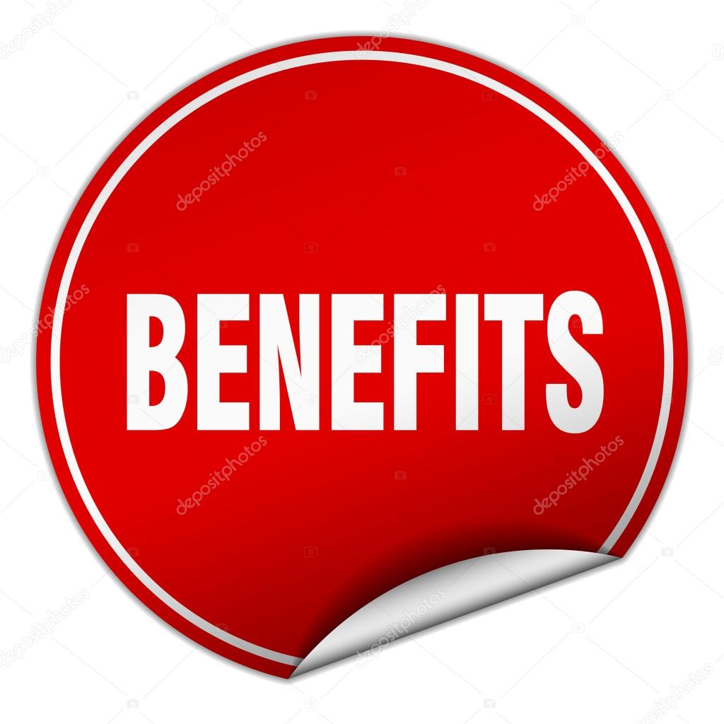 Benefits round red sticker isolated on white Stock Vector by ©Aquir014b ...