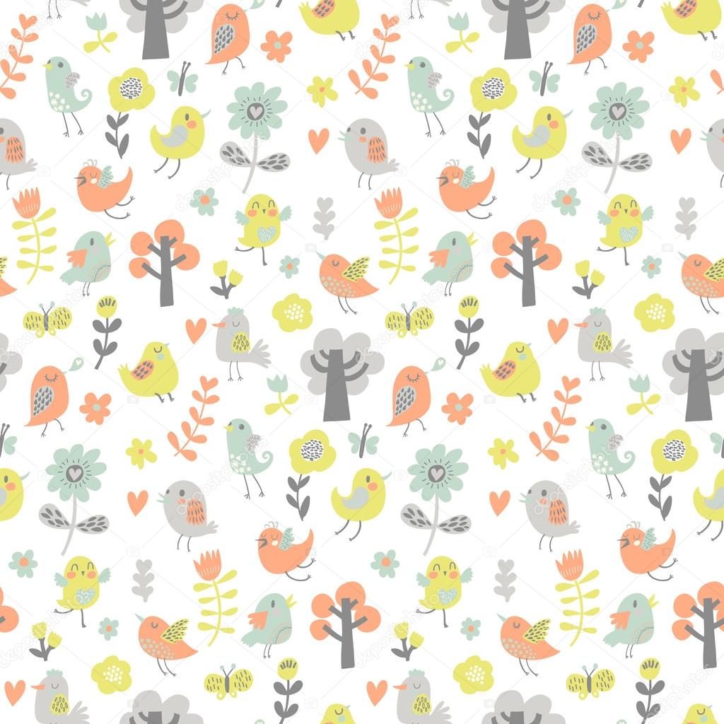 Cartoon color pattern with birds Stock Vector Image by ©smilewithjul ...