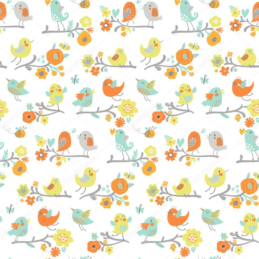 Cartoon color pattern with birds Stock Illustration by ©smilewithjul ...