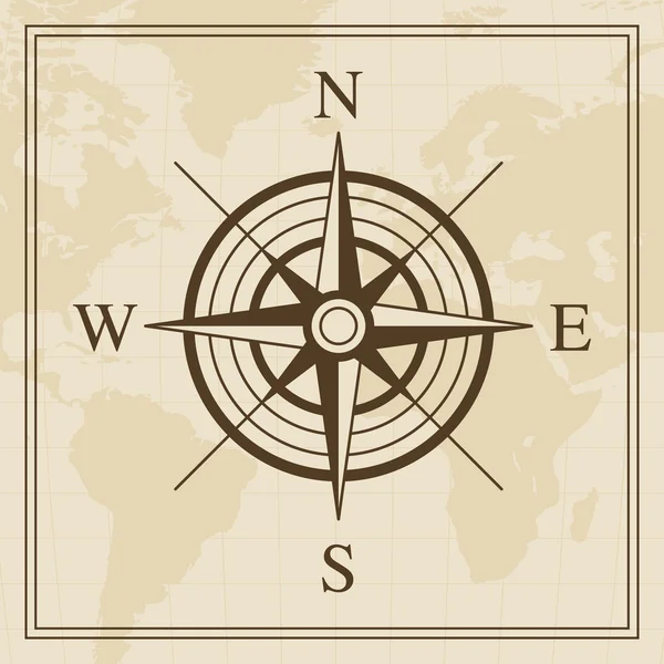 Vector Wind rose on a world map background Stock Vector by ...