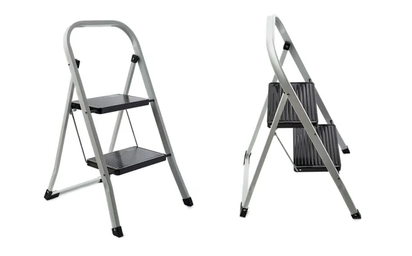 Two Steps Metal Ladder Isolated White Background Stock Photo by ...