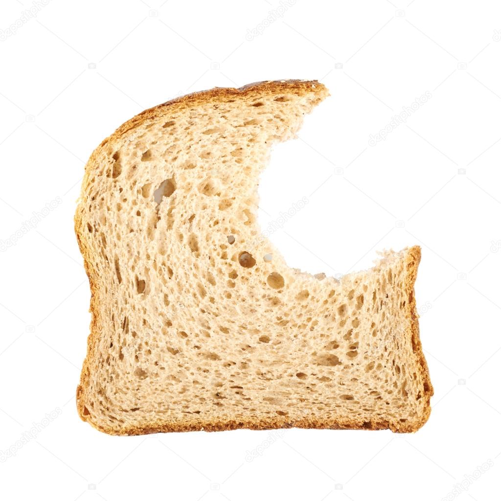 Bitten slice of bread Stock Photo by ©exopixel 53482609