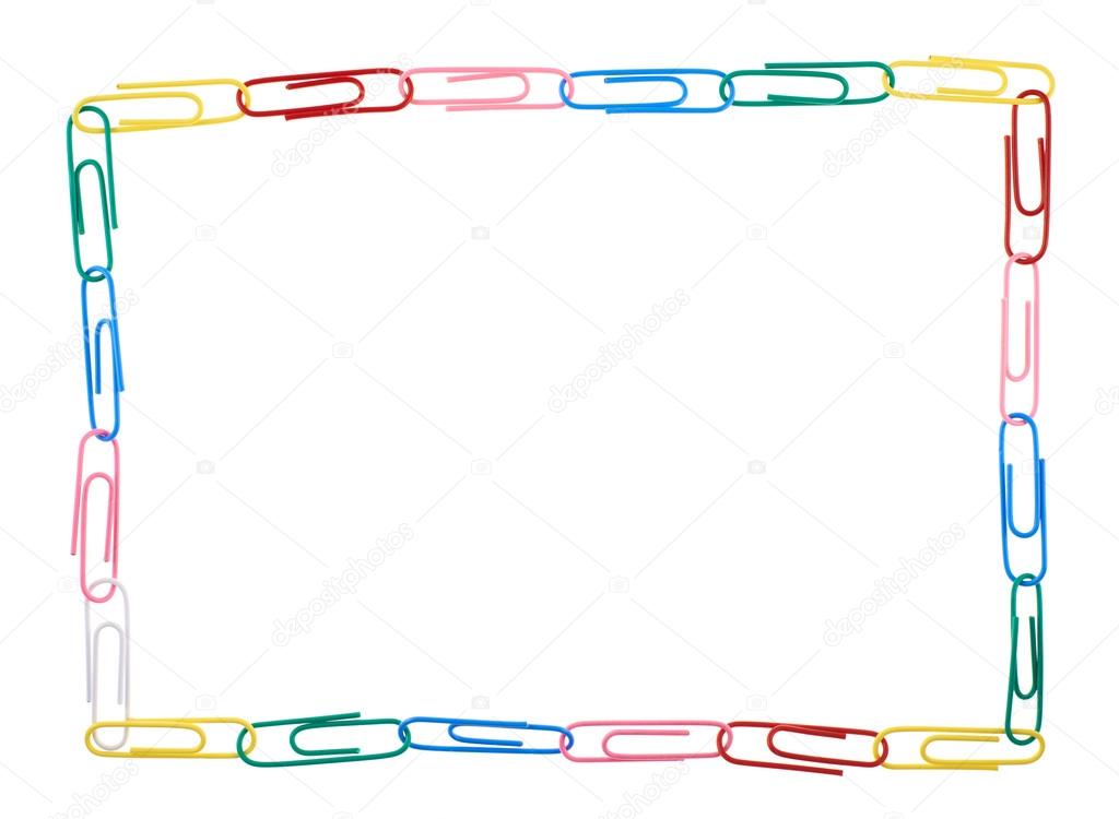 Square frame made of paper clips — Stock Photo © exopixel #55629467