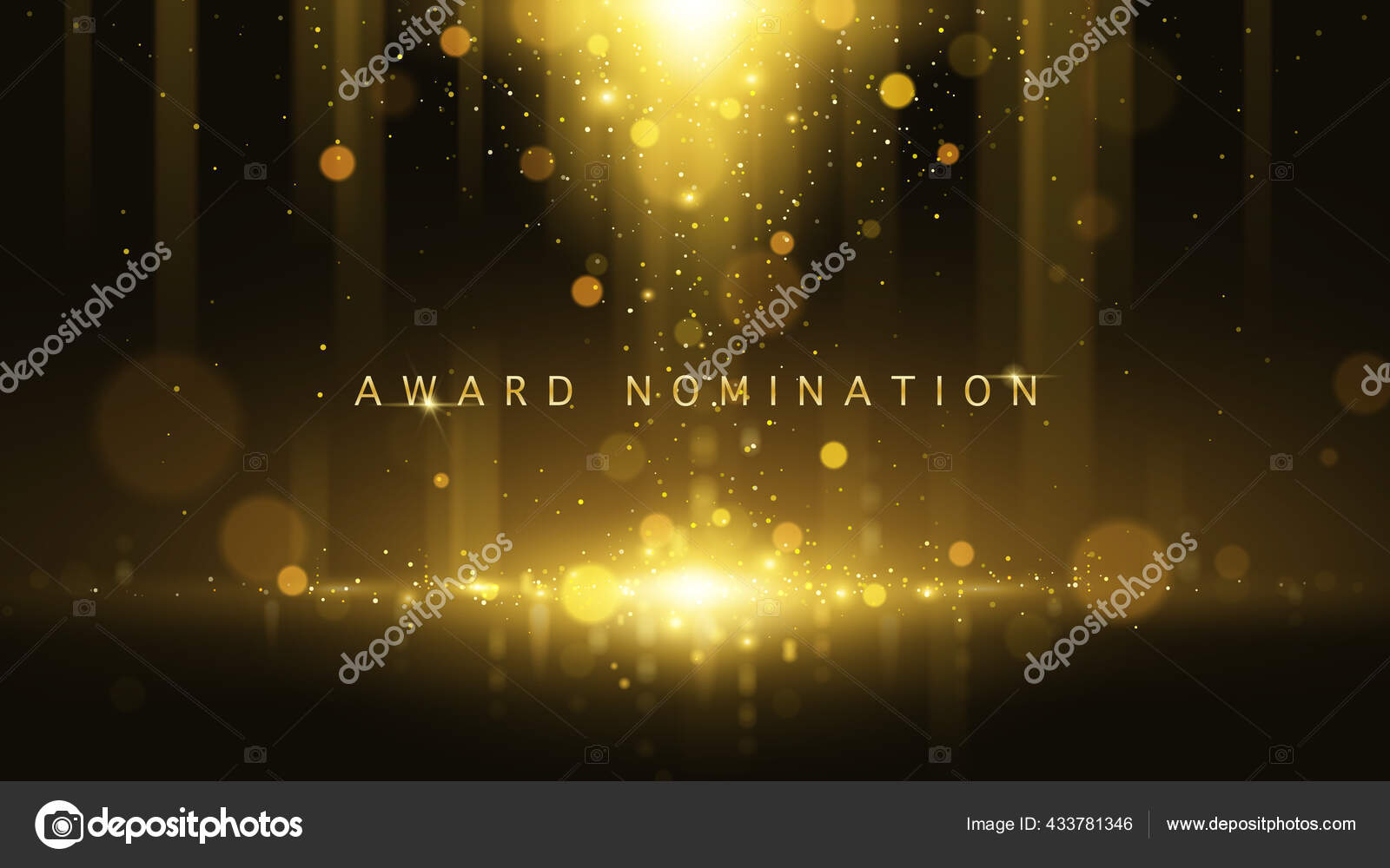 Award nomination ceremony luxury background with golden glitter ...