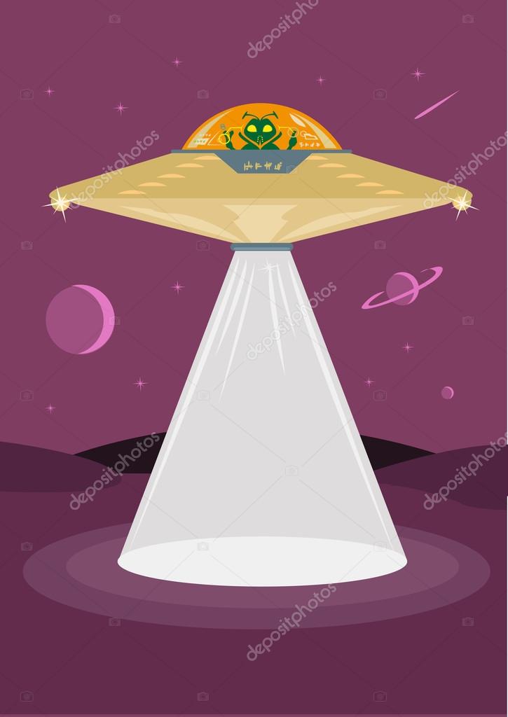 Alien Spaceship Beam Cartoon