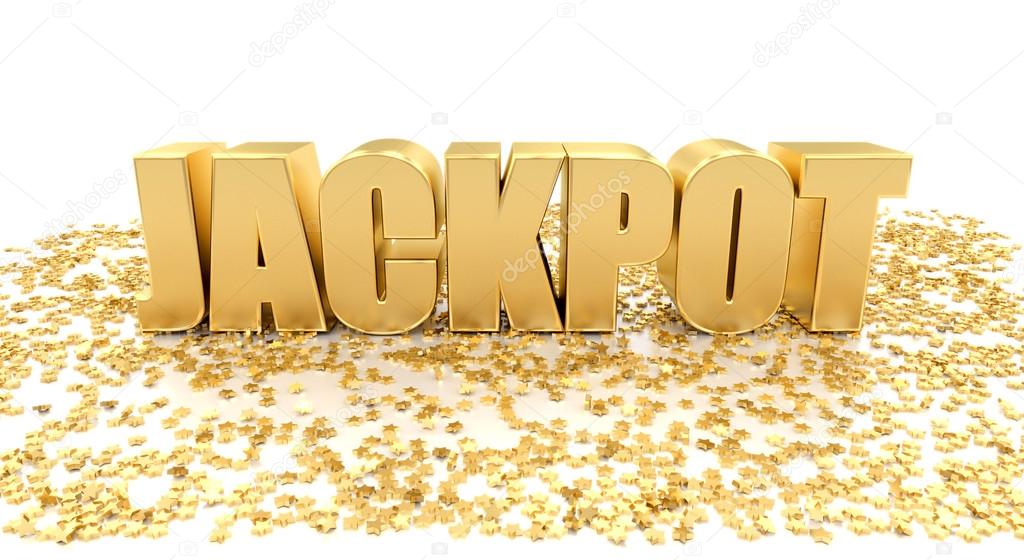 Jackpot with stars on white background - High quality 3D Render Stock ...