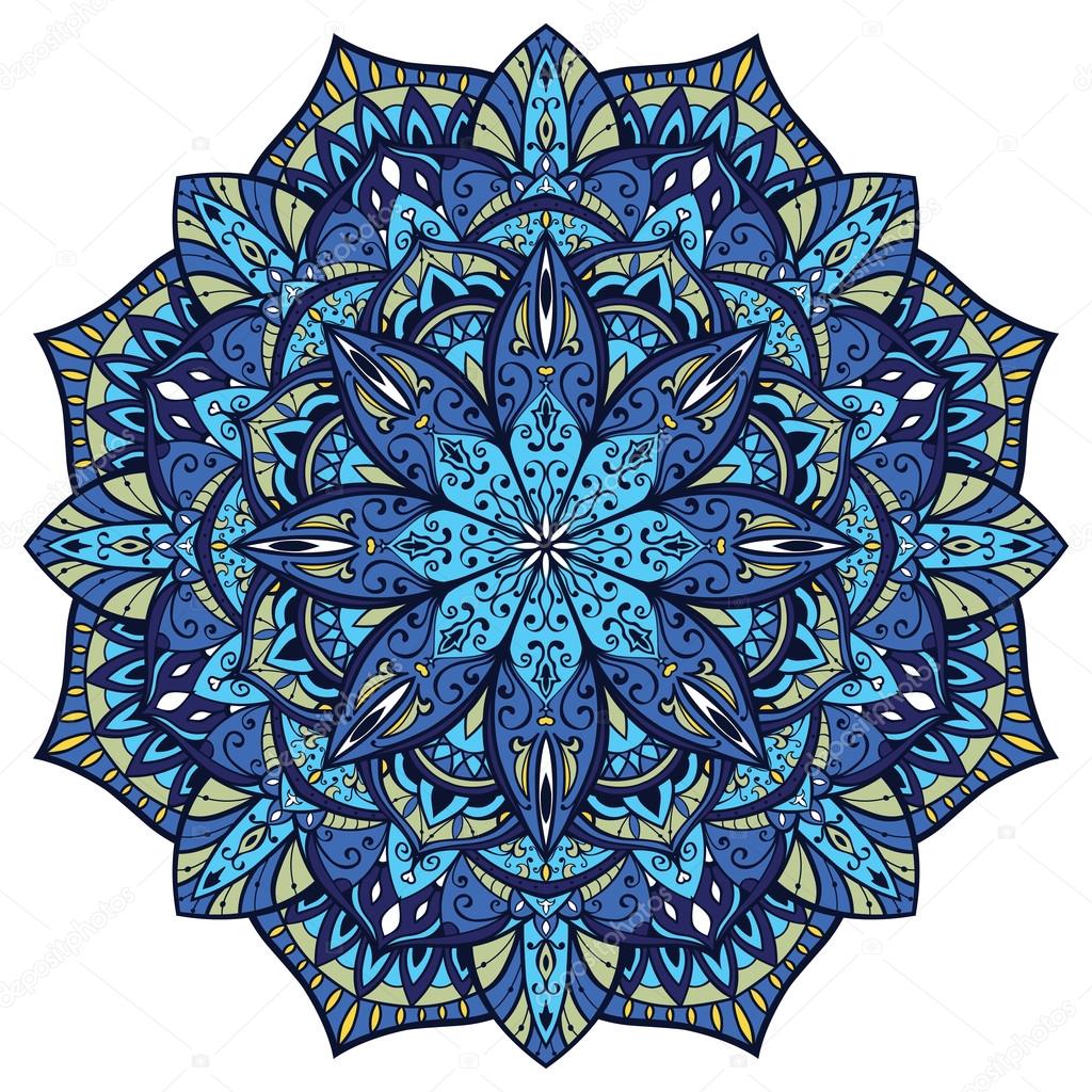 Vector, blue ornate mandala Stock Vector Image by ©matorinni #77744984