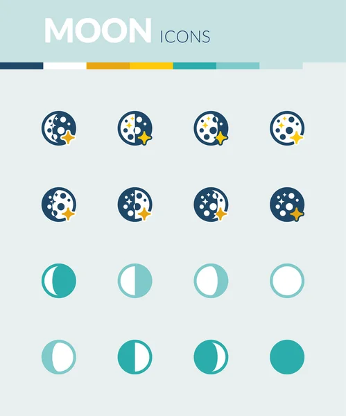 The weather. Moon phases flat symbols. Black — Stock Vector © spiral ...