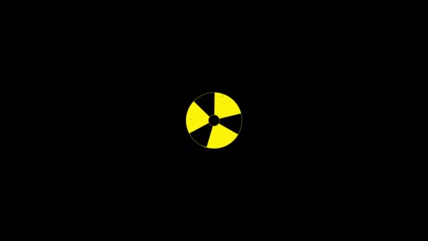 Warning radioactive zone in triangle icon isolated on black background ...