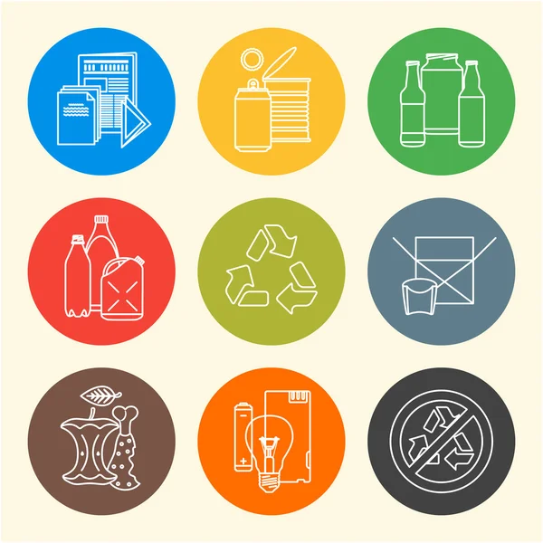 Vector recycle waste segregation icon — Stock Vector © TRIKONA #107467642