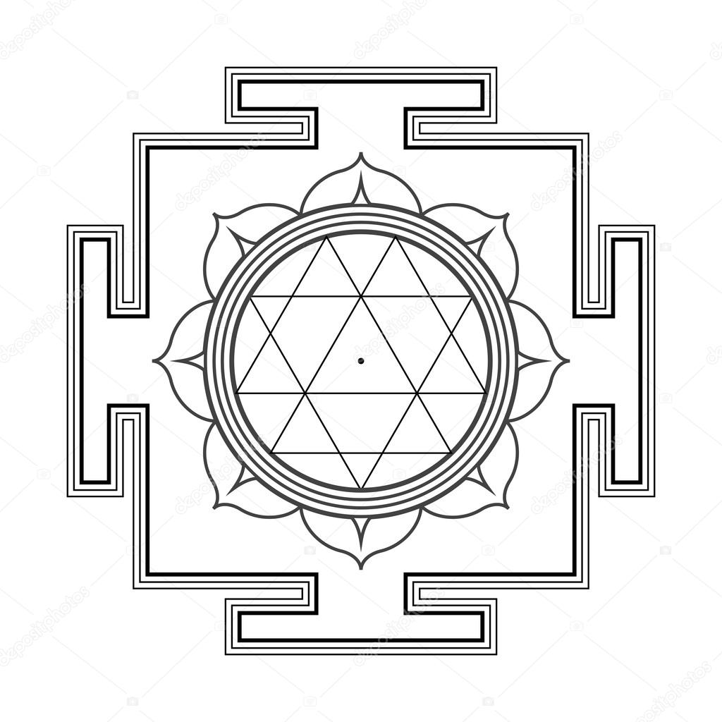 Monocrome outline Durga yantra illustratio Stock Vector Image by ...