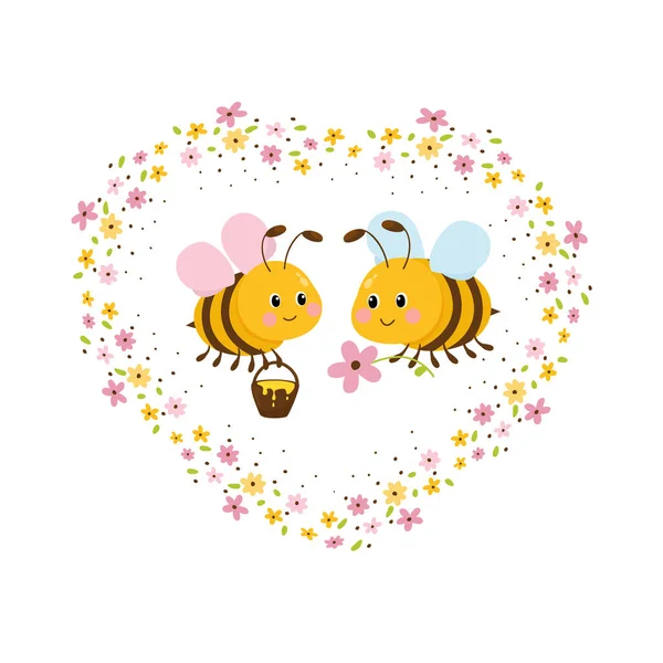 Two bees Vector Images | DepositPhotos