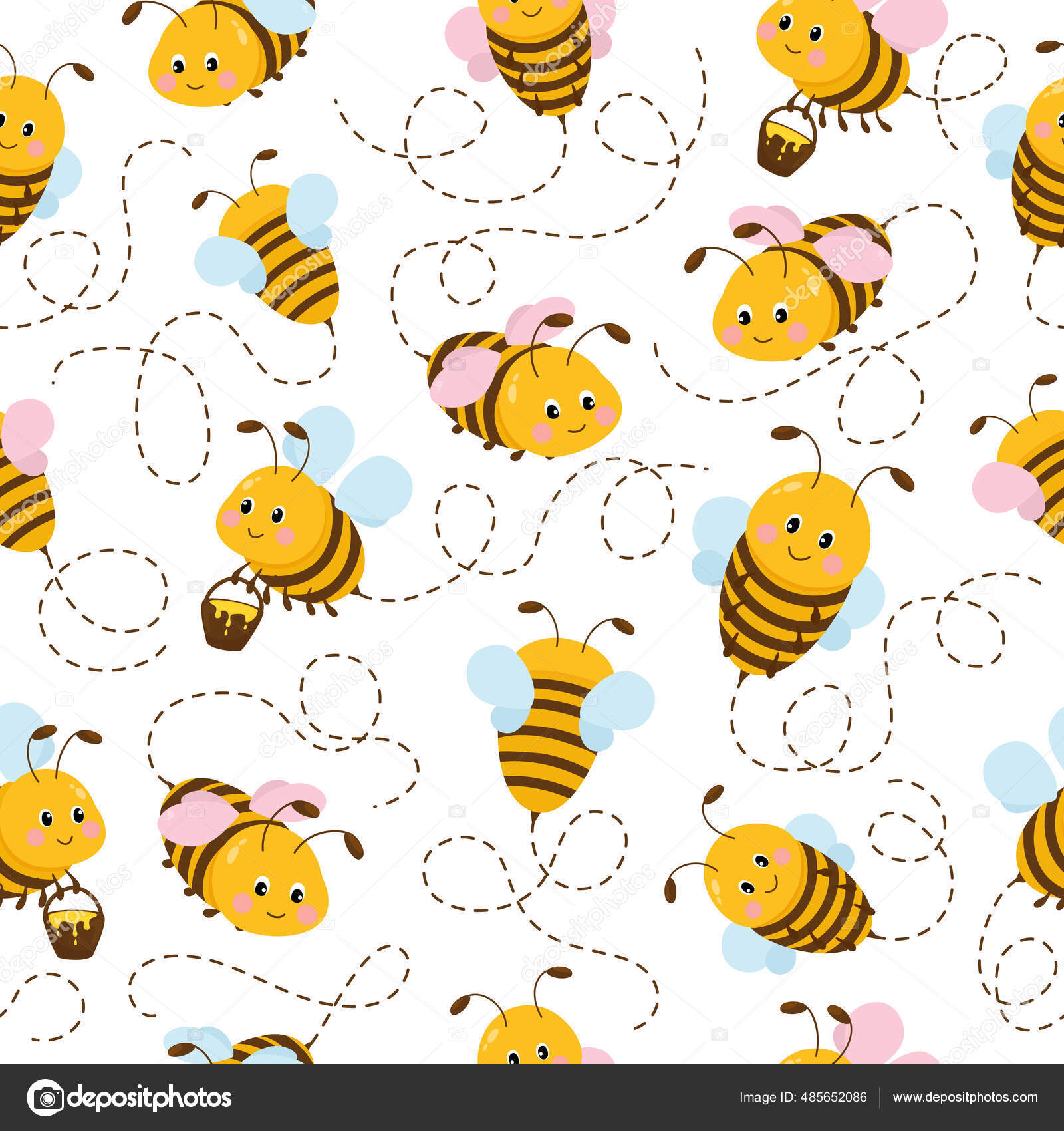 Vector of cute bees pattern Stock Vector by ©Janna77 485652086