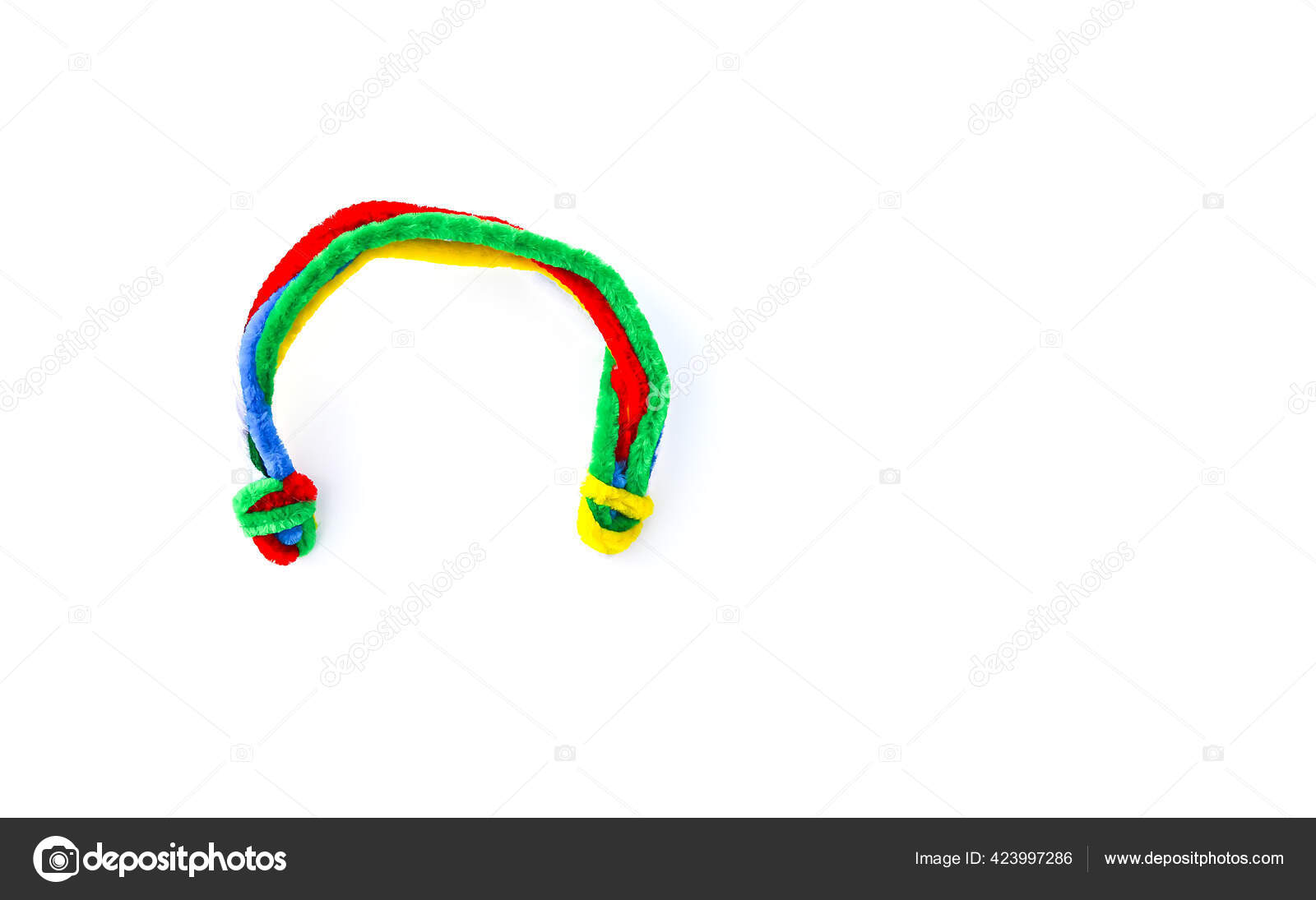 Soft Craft Wire Shape Rainbow White Background Stock Photo by ...