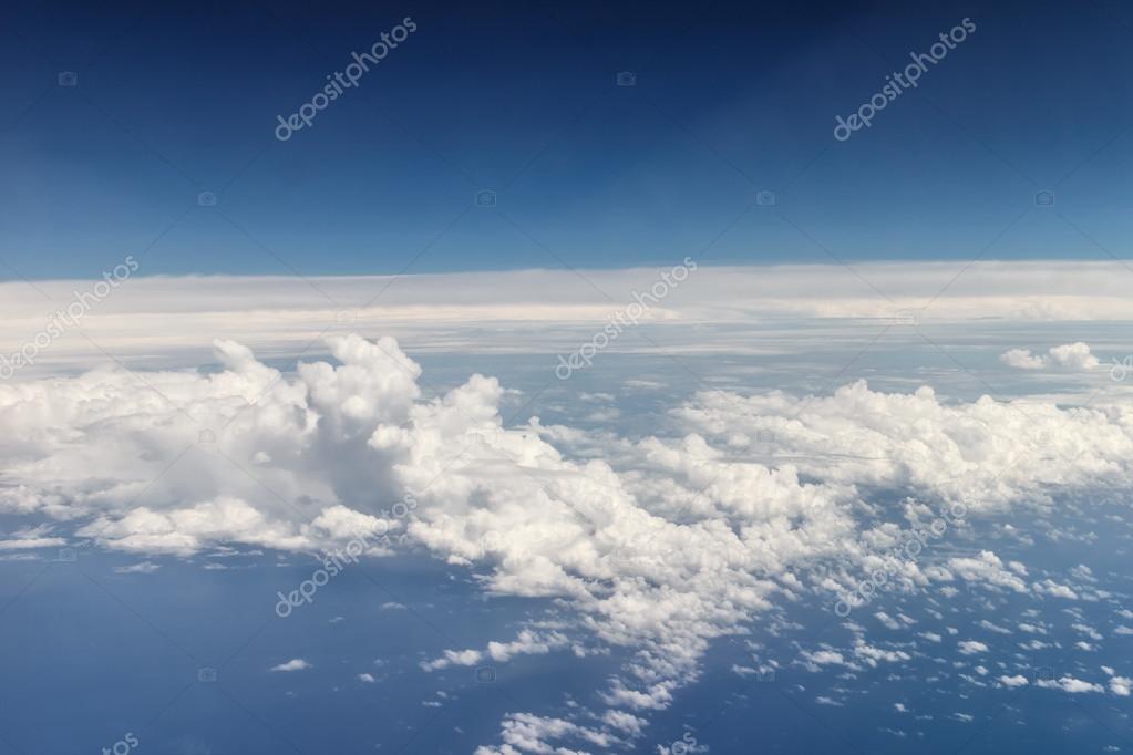 Aerial sky view with clouds from a plane — Stock Photo © riderfoot ...