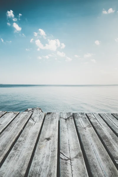 Serene view from pier to the lake - Stock Image - Everypixel
