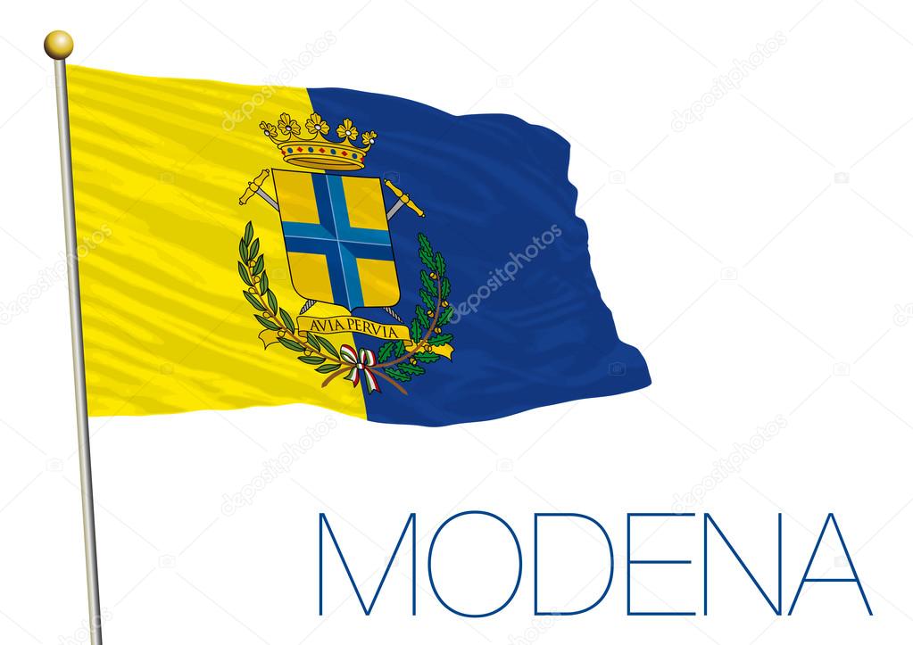 Modena city flag with coat of arms, italy Stock Vector Image by ©frizio ...