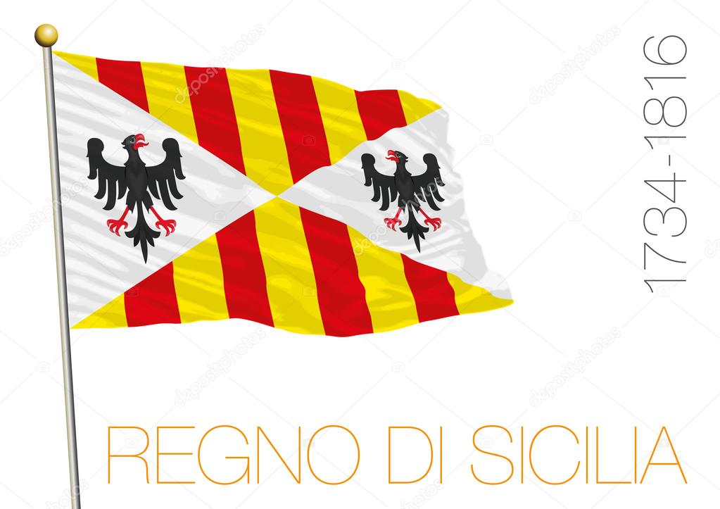 Kingdom Of Sicily Historical Flag Italy — Stock Vector © Frizio 105466258