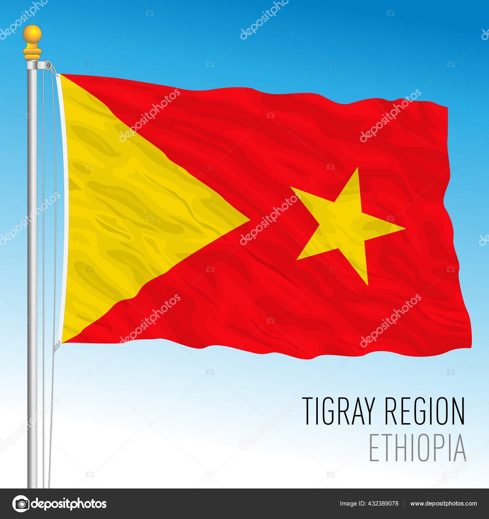 Tigray Regional Flag Republic Ethiopia Vector Illustration Stock Vector ...