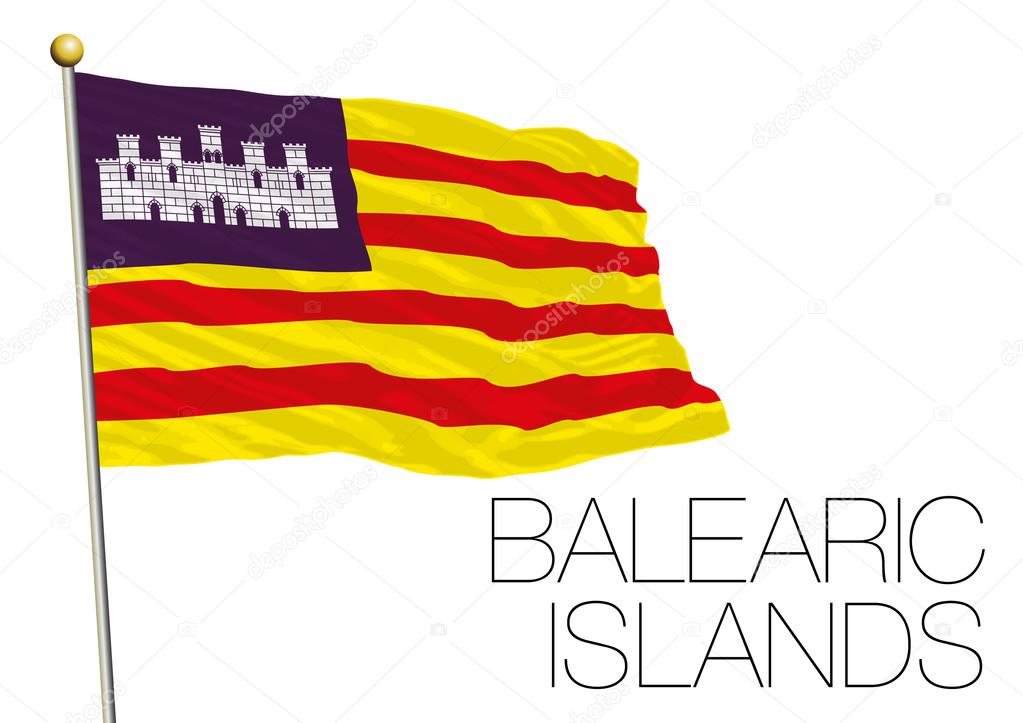 Bandera regional Islas Baleares, Comunidad Autónoma de España Vector de ...