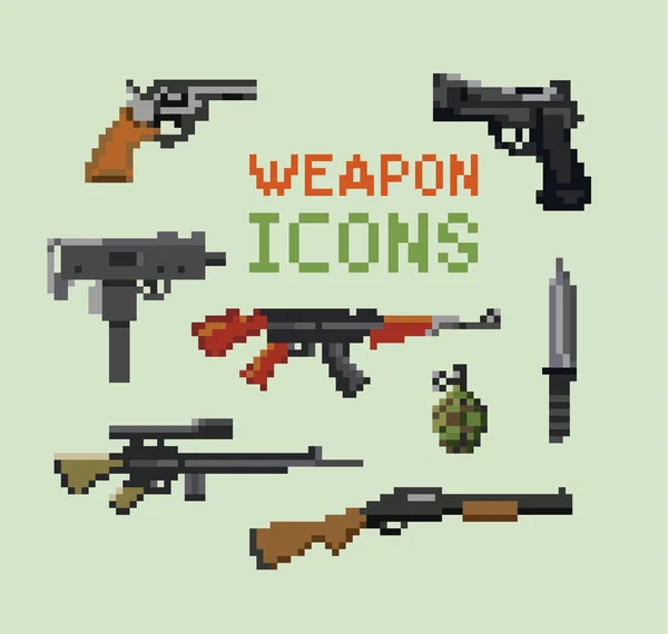 Pixel art weapons vector set Stock Vector Image by ©dmitriylo #88858336