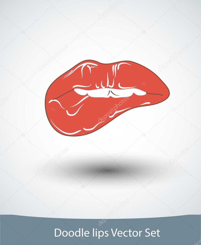 Woman biting lips Stock Vector by ©samoilik 65522411