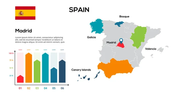 Spain communication network map. Vector low poly image of a global map ...