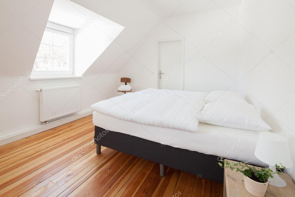 Bedroom interior with a dormer window ⬇ Stock Photo, Image by © racorn ...