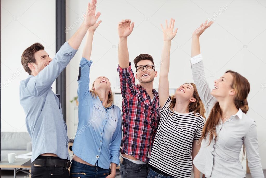 Excited Office Worker
