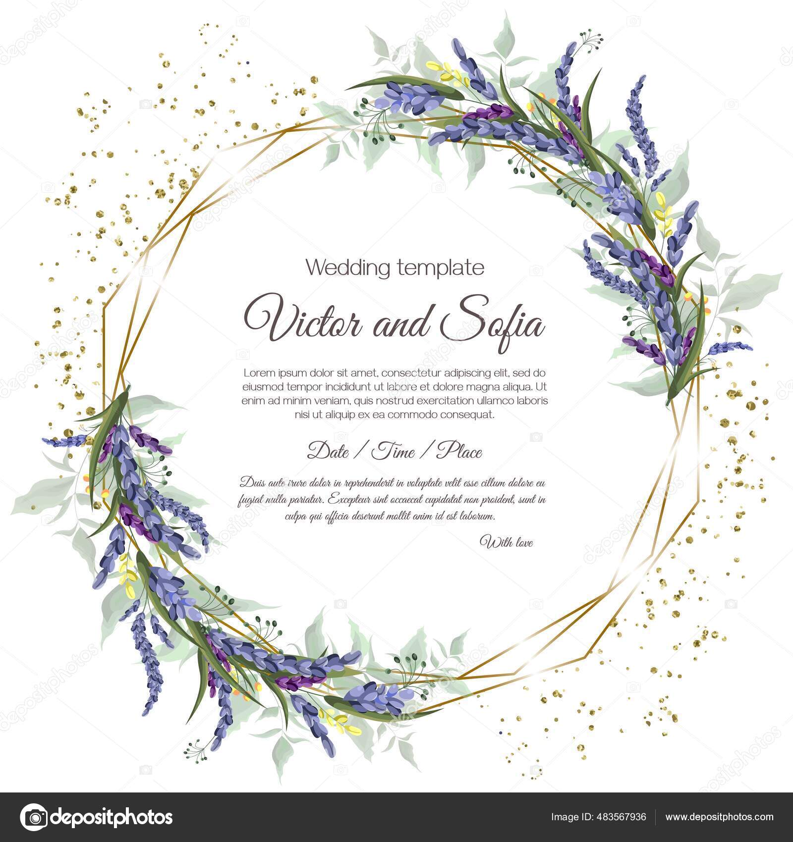 Floral vector template for wedding invitation Stock Vector by ©Alenini ...