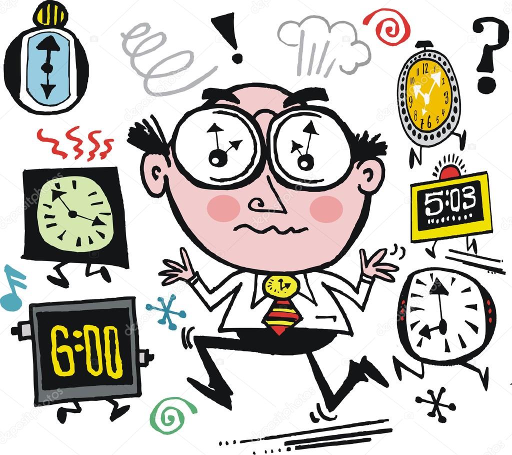 Late businessman with clocks Stock Vector Image by ©click60 #106470048