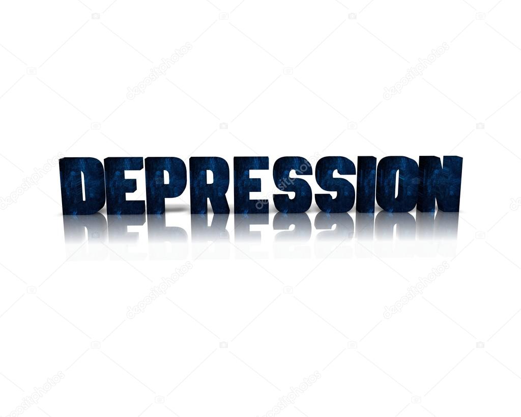 Depression 3d word with reflection — Stock Photo © mysky #105358840