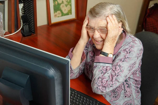 Old woman at the computer Stock Photos, Royalty Free Old woman at the ...