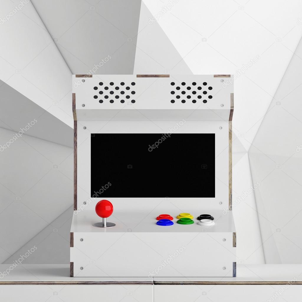 Game arcade machine, mock up loft, 3d render Stock Photo by ©CorDesign ...