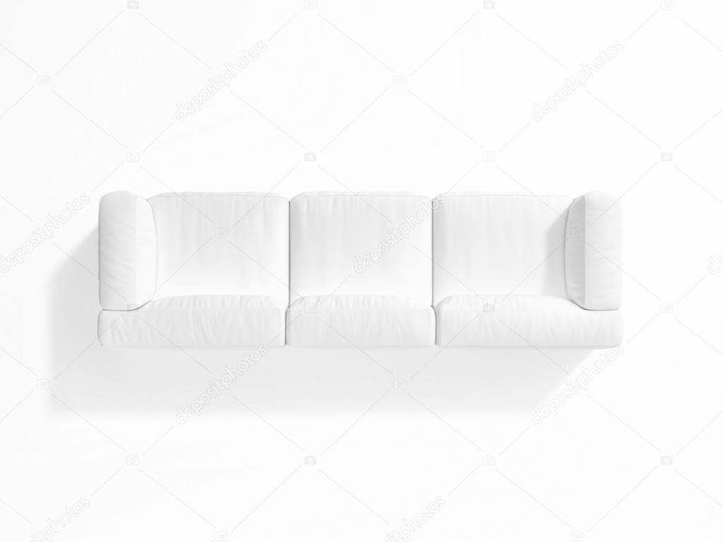 White sofa on white background, top view, 3d render Stock Photo by ...