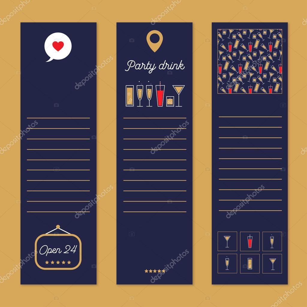 Set of vector party decorative cards. — Stock Vector © Perfectfortune ...