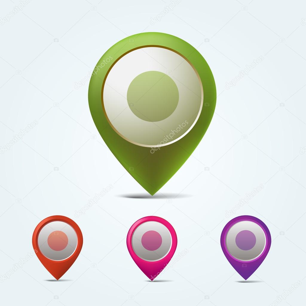 Conjunto de marcadores de mapas vectoriales. 2023