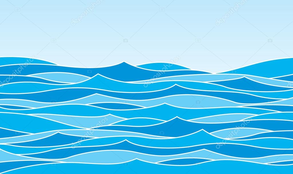 Sea waves background Stock Vector by ©igordudas 107414760