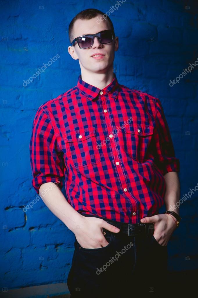 Male model posing for the camera, men's clothing — Stock Photo ...