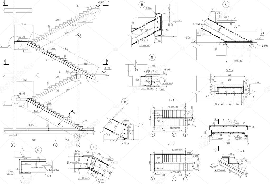 Ritning trappor, uzi avsnitt — Stockfotografi © SergANTstar #74801857