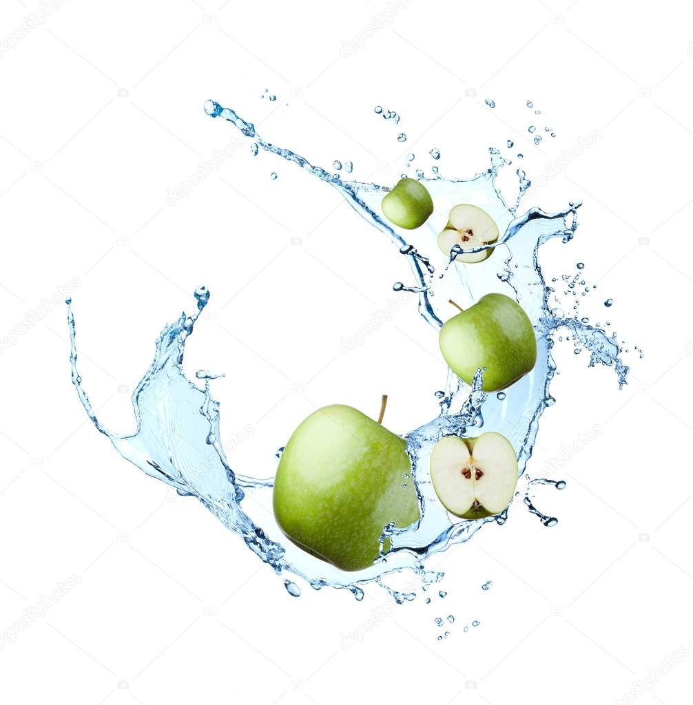 Apple falling in water splash Stock Photo by ©habovka 91812804